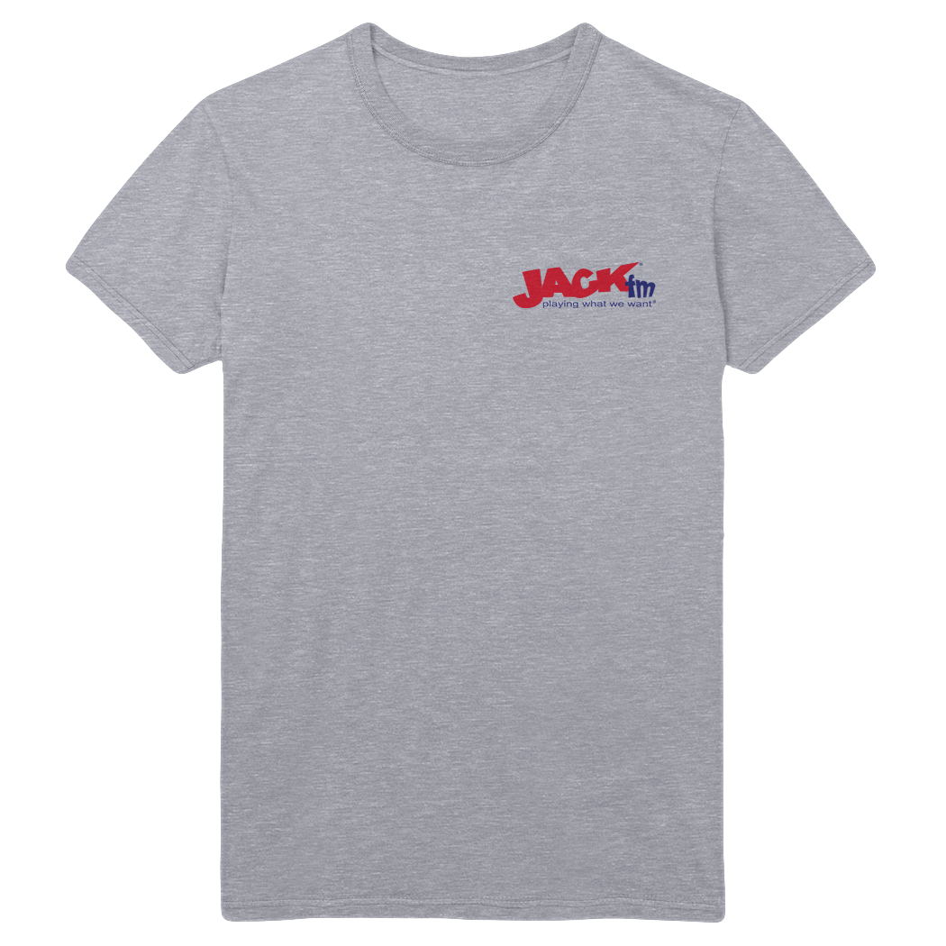 Jack FM Logo Lapel Print T-Shirt - Gray - Jack FM